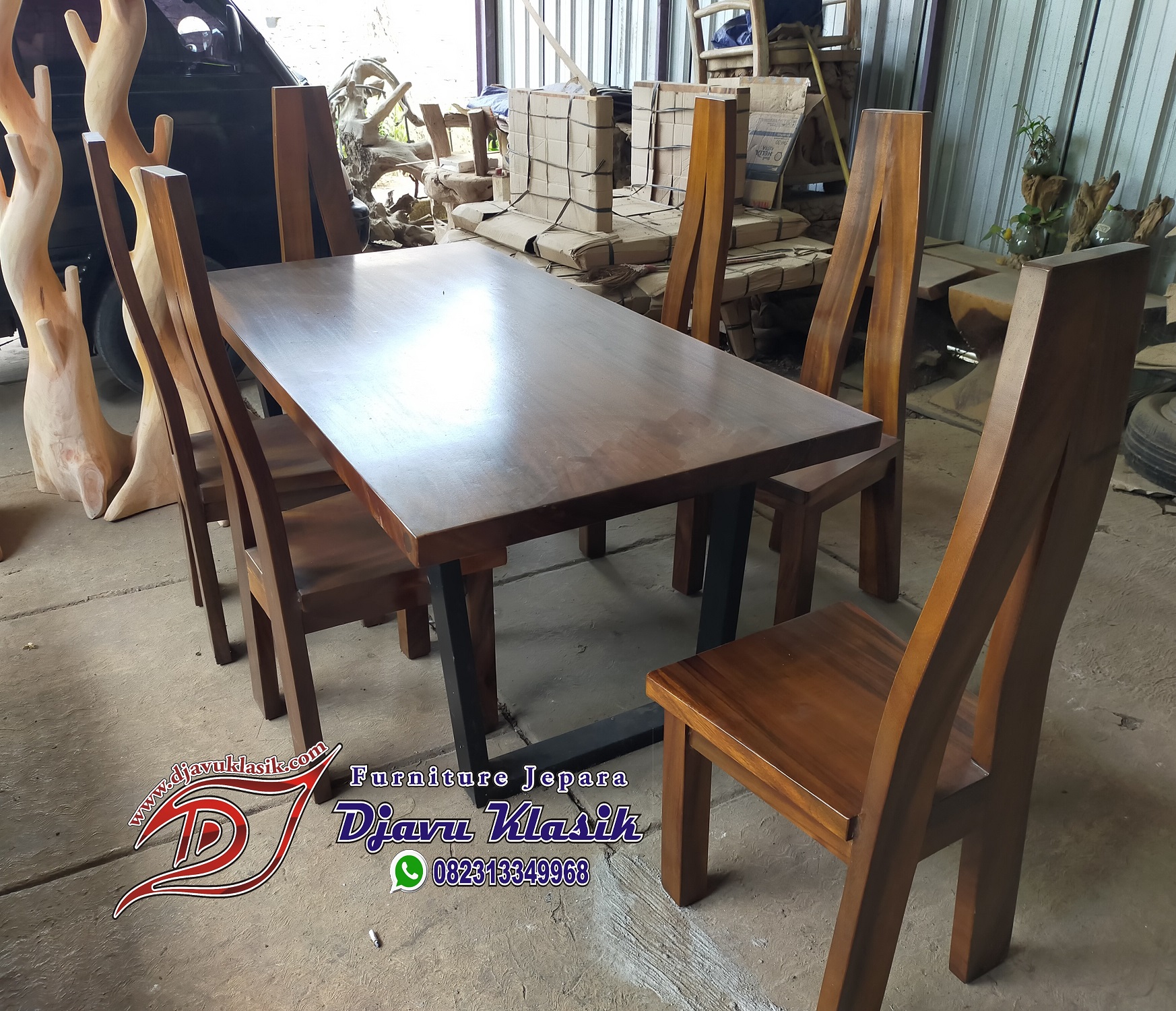 Model Meja Makan Minimalis Kayu Trembesi | Furniture Jepara | Mebel ...