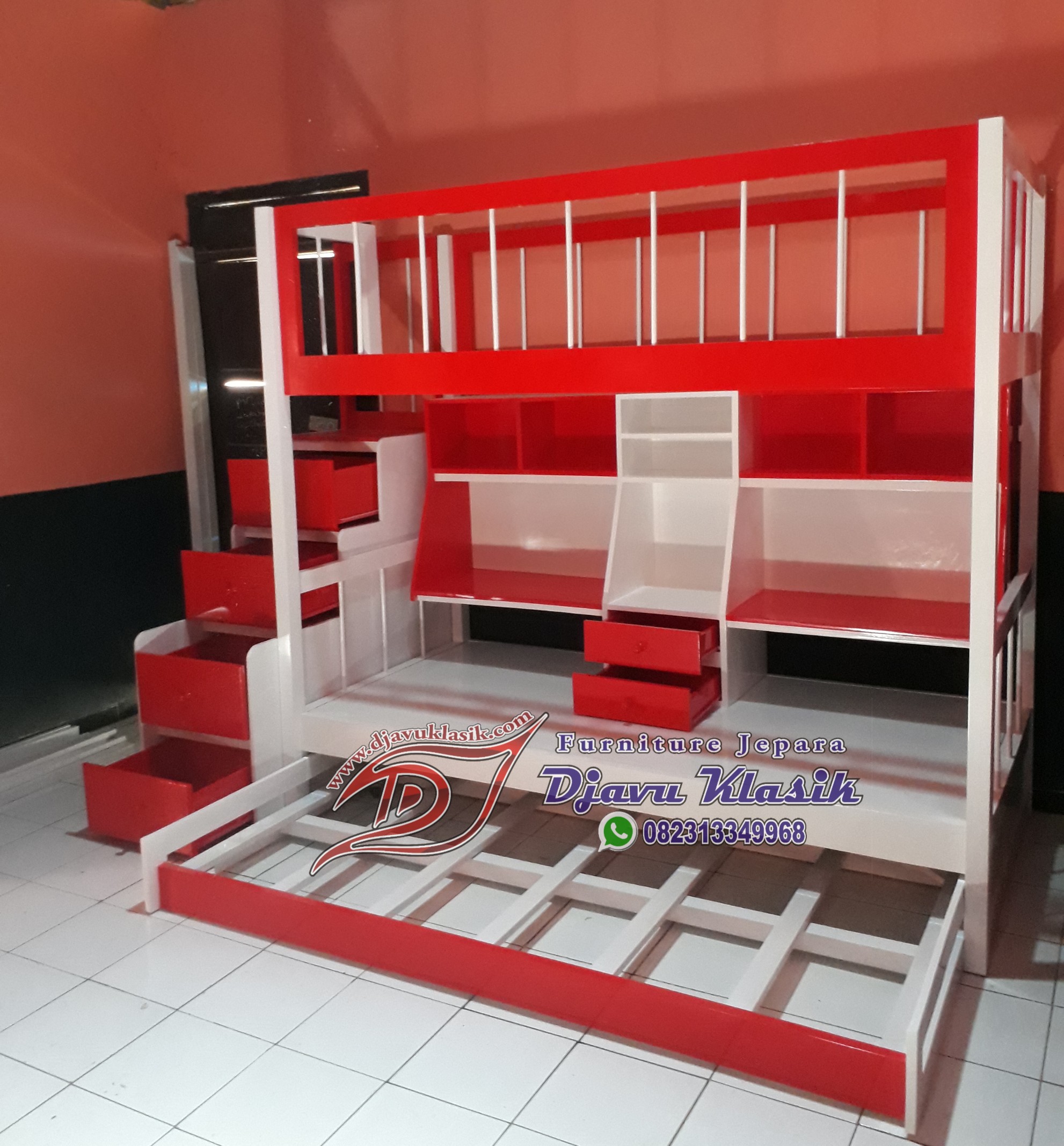 Tempat Tidur Tingkat dan Tempat Belajar Anak | Furniture Jepara | Mebel ...