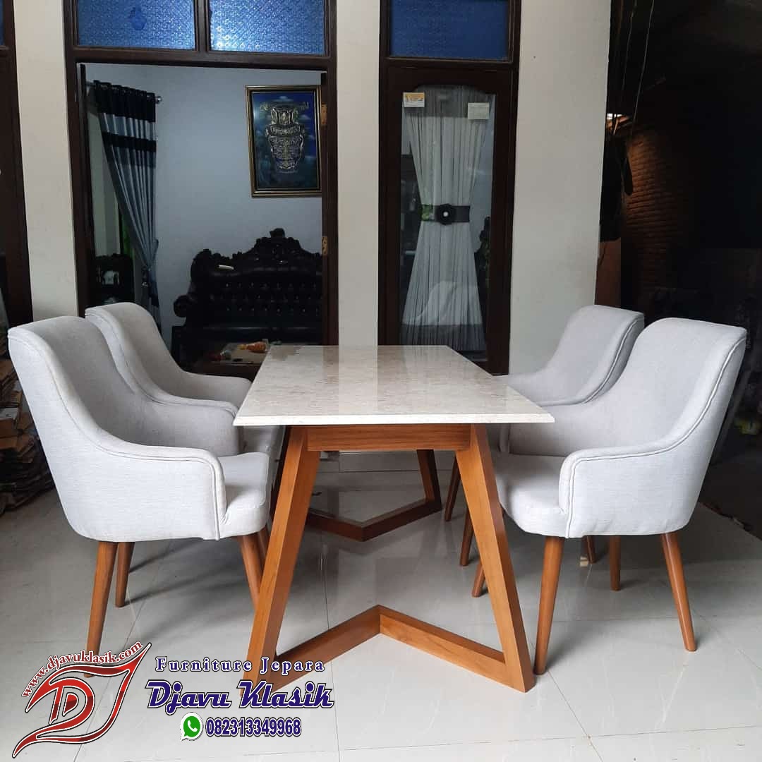 Model Meja Kursi Makan Jati Top Marmer | Furniture Jepara | Mebel ...