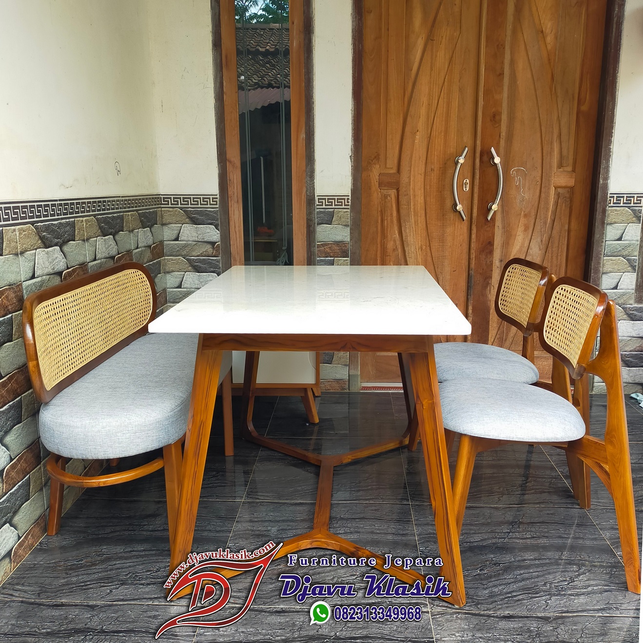 Set Meja Kursi Makan Rotan Klasik | Furniture Jepara | Mebel Minimalis ...